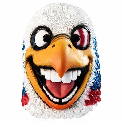 China Realistic Eagle Latex Full Face Mask, Funny Scary Party Costume, Halloween Cosplay Accessory for Adults, Patriotic Animal Mask with Red White Blue Details for sale