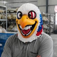 China Realistic Eagle Latex Full Face Mask, Funny Scary Party Costume, Halloween Cosplay Accessory for Adults, Patriotic Animal Mask with Red White Blue Details for sale