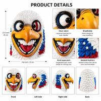 China Realistic Eagle Latex Full Face Mask, Funny Scary Party Costume, Halloween Cosplay Accessory for Adults, Patriotic Animal Mask with Red White Blue Details for sale