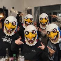 China Realistic Eagle Latex Full Face Mask, Funny Scary Party Costume, Halloween Cosplay Accessory for Adults, Patriotic Animal Mask with Red White Blue Details for sale