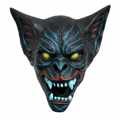 China Scary Black Bat Latex Full Face Mask, Horror Cosplay Accessory for Halloween Party, Adult Costume, Realistic Creature Mask with Glowing Eyes and Detailed Texture for sale