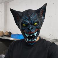 China Scary Black Bat Latex Full Face Mask, Horror Cosplay Accessory for Halloween Party, Adult Costume, Realistic Creature Mask with Glowing Eyes and Detailed Texture for sale