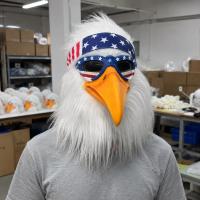 China Realistic Full-Head Eagle Latex Mask with American Flag Headband, Perfect for Parties, Cosplay, Halloween, Costume Events, Festivals, Patriotic Celebrations, and Fun Dress-Up Occasions for sale