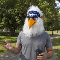 China Realistic Full-Head Eagle Latex Mask with American Flag Headband, Perfect for Parties, Cosplay, Halloween, Costume Events, Festivals, Patriotic Celebrations, and Fun Dress-Up Occasions for sale