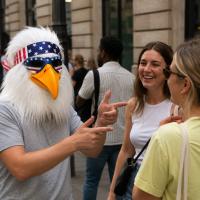 China Realistic Full-Head Eagle Latex Mask with American Flag Headband, Perfect for Parties, Cosplay, Halloween, Costume Events, Festivals, Patriotic Celebrations, and Fun Dress-Up Occasions for sale