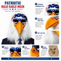 China Realistic Full-Head Eagle Latex Mask with American Flag Headband, Perfect for Parties, Cosplay, Halloween, Costume Events, Festivals, Patriotic Celebrations, and Fun Dress-Up Occasions for sale