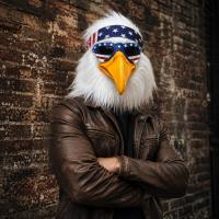 China Realistic Full-Head Eagle Latex Mask with American Flag Headband, Perfect for Parties, Cosplay, Halloween, Costume Events, Festivals, Patriotic Celebrations, and Fun Dress-Up Occasions for sale