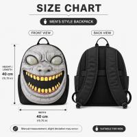 China Horror Ghost Face Backpack with Detachable Latex Panel, LED Glowing Eyes, Adjustable Straps for Halloween Party Cosplay Travel for sale