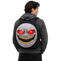 China Horror Ghost Face Backpack with Detachable Latex Panel, LED Glowing Eyes, Adjustable Straps for Halloween Party Cosplay Travel for sale