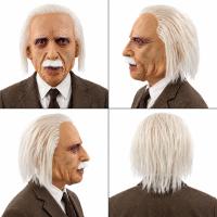 China Short White Hair Old Man Latex Full Head Mask with White Mustache, Realistic Wrinkles, Detailed Skin Texture, Visible Eye Openings for Halloween Party Cosplay Costume for sale