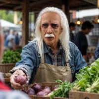 China Long White Hair Old Man Latex Full Head Mask with White Mustache, Realistic Wrinkles, Aged Skin Texture and Visible Eye Openings for Halloween Party Cosplay Costume Photo Video Props for sale