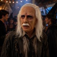 China Long White Hair Old Man Latex Full Head Mask with White Mustache, Realistic Wrinkles, Aged Skin Texture and Visible Eye Openings for Halloween Party Cosplay Costume Photo Video Props for sale
