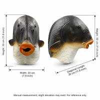 China Realistic Grass Carp Latex Full Head Mask, Fish Character Costume with Scaled Texture, Orange Lips, Side Fin Detail and Full Head Design for Halloween Party Cosplay Photo Video Props for sale
