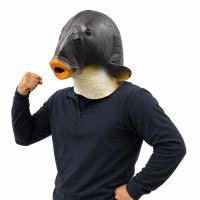 China Realistic Grass Carp Latex Full Head Mask, Fish Character Costume with Scaled Texture, Orange Lips, Side Fin Detail and Full Head Design for Halloween Party Cosplay Photo Video Props for sale
