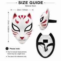 China Premium Resin Kitsune Fox Mask - Authentic Japanese Anime Cosplay Half Face Mask for Men & Women. Traditional Kabuki Costume Accessory with Foam Padding & Adjustable Buckle Strap for Halloween Party for sale