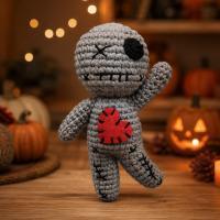 China Crochet Voodoo Doll Set Halloween Plush Decorations Handmade Style Spooky Party Decor Goth Room Ornament Festival Display Stuffed Yarn Doll for Haunted House Carnival Cosplay Gifts for sale