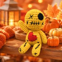 China Crochet Voodoo Doll Set Halloween Plush Decorations Handmade Style Spooky Party Decor Goth Room Ornament Festival Display Stuffed Yarn Doll for Haunted House Carnival Cosplay Gifts for sale