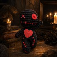 China Crochet Voodoo Doll Set Halloween Plush Decorations Handmade Style Spooky Party Decor Goth Room Ornament Festival Display Stuffed Yarn Doll for Haunted House Carnival Cosplay Gifts for sale