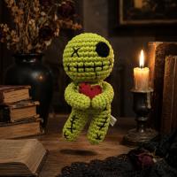 China Crochet Voodoo Doll Set Halloween Plush Decorations Handmade Style Spooky Party Decor Goth Room Ornament Festival Display Stuffed Yarn Doll for Haunted House Carnival Cosplay Gifts for sale