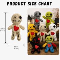China Crochet Voodoo Doll Set Halloween Plush Decorations Handmade Style Spooky Party Decor Goth Room Ornament Festival Display Stuffed Yarn Doll for Haunted House Carnival Cosplay Gifts for sale