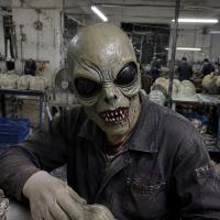 China Realistic Skull Latex Mask, Scary Alien Monster Full Face Mask for Adults, Halloween Horror Costume Mask, Creepy Zombie Cosplay Mask for Party, Haunted House, Stage Performance for sale
