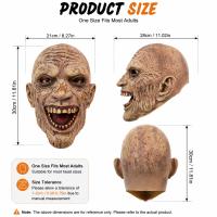 China Realistic Zombie Latex Mask with Bald Head, Deep Wrinkles, Aged Skin Texture and Realistic Teeth Design, Full Face Horror Mask for Halloween Cosplay Costume Party, Haunted House, OEM Factory Supplier for sale