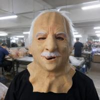 China Realistic Old Man Latex Mask with White Hair, Mustache and Wrinkled Elderly Face Design, Full Face Character Mask for Halloween Cosplay Costume Party, Stage Performance, OEM Factory Supplier for sale