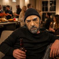 China Realistic Old Man Latex Mask – Uncle Hux Style Elderly Face Mask with Wrinkles and Beard, Full Head Halloween Costume Mask for Cosplay, Party, Film and Photography for sale