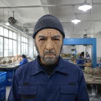 China Realistic Old Man Latex Mask – Uncle Hux Style Elderly Face Mask with Wrinkles and Beard, Full Head Halloween Costume Mask for Cosplay, Party, Film and Photography for sale