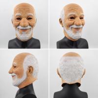 China Realistic Old Man Latex Mask – Uncle Miro Style Elderly Face Mask with White Beard and Wrinkles, Bald Head Full Face Costume Mask for Halloween, Cosplay, Film Props and Photography for sale