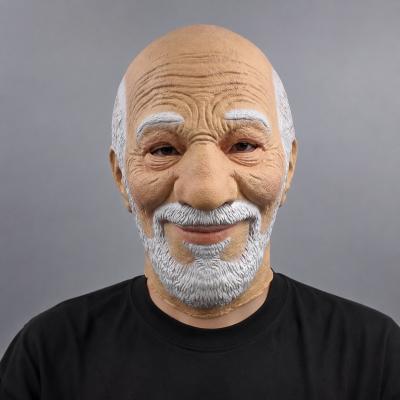 China Realistic Old Man Latex Mask – Uncle Miro Style Elderly Face Mask with White Beard and Wrinkles, Bald Head Full Face Costume Mask for Halloween, Cosplay, Film Props and Photography for sale