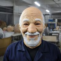 China Realistic Old Man Latex Mask – Uncle Miro Style Elderly Face Mask with White Beard and Wrinkles, Bald Head Full Face Costume Mask for Halloween, Cosplay, Film Props and Photography for sale