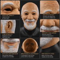 China Realistic Old Man Latex Mask – Uncle Miro Style Elderly Face Mask with White Beard and Wrinkles, Bald Head Full Face Costume Mask for Halloween, Cosplay, Film Props and Photography for sale