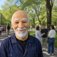 China Realistic Old Man Latex Mask – Uncle Miro Style Elderly Face Mask with White Beard and Wrinkles, Bald Head Full Face Costume Mask for Halloween, Cosplay, Film Props and Photography for sale