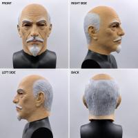 China Realistic Old Man Latex Mask Uncle Voss Style, Bald Elderly Face Mask with White Beard and Wrinkles for Halloween, Cosplay, Film Props and Photography for sale