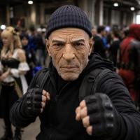 China Realistic Old Man Latex Mask Griss Style, Elderly Character Full Face Mask with Beanie Hat, Wrinkles and Aged Skin Details for Halloween, Cosplay, Costume Parties and Film Props for sale