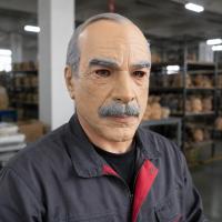 China Realistic Old Man Latex Mask Cobb Style, Elderly Character Full Face Mask with Grey Hair, Mustache and Wrinkled Skin Details for Halloween, Cosplay, Costume Parties and Film Props for sale