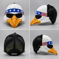 China Adjustable Eagle Cap Mask with USA Flag Design, Realistic Eagle Head Hat with Sunglasses for Independence Day, Halloween, Party, Cosplay, Festival Events and Costume Accessories for sale