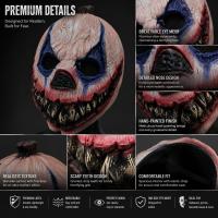 China Realistic Pumpkin Skull Latex Mask with Creepy Smile and Sharp Teeth, Full Face Halloween Horror Mask for Adults, Scary Cosplay Costume Prop, Haunted House Party Decoration, Perfect for Party for sale