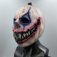 China Realistic Pumpkin Skull Latex Mask with Creepy Smile and Sharp Teeth, Full Face Halloween Horror Mask for Adults, Scary Cosplay Costume Prop, Haunted House Party Decoration, Perfect for Party for sale