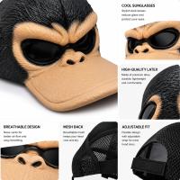 China Funny Monkey Latex Hat with Sunglasses Adjustable Mesh Cap Novelty Animal Headwear for Halloween Cosplay Costume Party Prank Festival Carnival Outdoor Events Adult Costume Accessory for sale