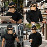 China Funny Monkey Latex Hat with Sunglasses Adjustable Mesh Cap Novelty Animal Headwear for Halloween Cosplay Costume Party Prank Festival Carnival Outdoor Events Adult Costume Accessory for sale