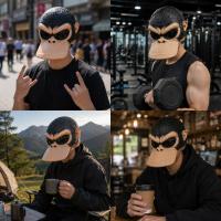 China Funny Monkey Latex Hat with Sunglasses Adjustable Mesh Cap Novelty Animal Headwear for Halloween Cosplay Costume Party Prank Festival Carnival Outdoor Events Adult Costume Accessory for sale
