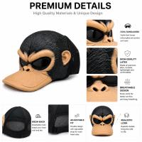 China Funny Monkey Latex Hat with Sunglasses Adjustable Mesh Cap Novelty Animal Headwear for Halloween Cosplay Costume Party Prank Festival Carnival Outdoor Events Adult Costume Accessory for sale