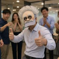 China Funny Old Man Face Baseball Cap with Gray Hair, Glasses and Mustache, Adjustable Mesh Trucker Hat, Realistic Grandpa Costume Hat for Halloween Cosplay Party Prank Festival Adult Novelty Wear for sale