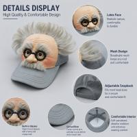 China Funny Old Man Face Baseball Cap with Gray Hair, Glasses and Mustache, Adjustable Mesh Trucker Hat, Realistic Grandpa Costume Hat for Halloween Cosplay Party Prank Festival Adult Novelty Wear for sale