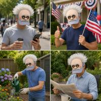 China Funny Old Man Face Baseball Cap with Gray Hair, Glasses and Mustache, Adjustable Mesh Trucker Hat, Realistic Grandpa Costume Hat for Halloween Cosplay Party Prank Festival Adult Novelty Wear for sale