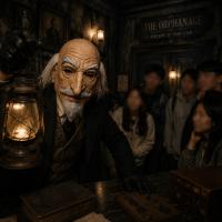 China Realistic Old Man Mask with Long White Hair and Beard, Elderly Grandpa Latex Full Head Mask with Wrinkles and Long Nose for Halloween Costume, Cosplay, Party, Haunted House and Stage Performance for sale