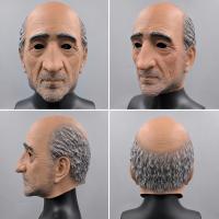 China Realistic Old Man Latex Mask, Bald Grandpa Full Head Mask with Detailed Wrinkles, Gray Hair and Beard, Elderly Face Costume for Halloween, Cosplay, Party, Haunted House, Theater and Adult Role Play for sale
