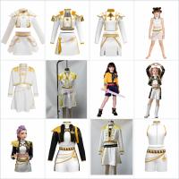 China Wholesale Girls Dance Costumes Kids Stage Performance Outfits White Gold Cosplay Uniforms Children Show Party Dress Sets Custom OEM ODM Dancewear Costume Manufacturer Supplier Patygr for sale